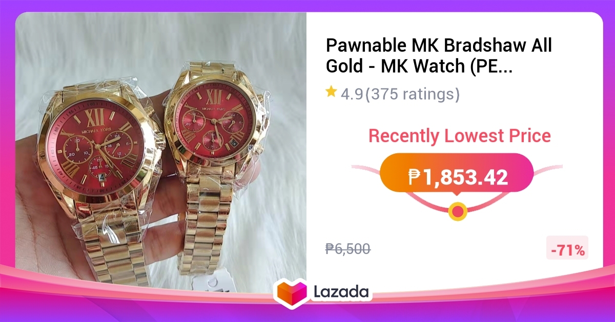 Pawnable MK Bradshaw All Gold - MK Watch (PER EACH WATCH ONLY)