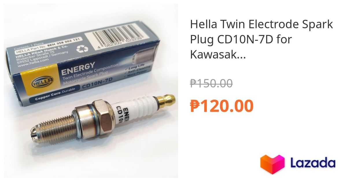 Hella Twin Electrode Spark Plug CD10N-7D for Kawasaki Barako 175 ...