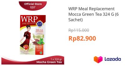 WRP Meal Replacement Mocca Green Tea 324 G (6 Sachet)