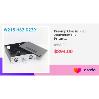 Preamp Chassis PSU Aluminum DIY Preamp Amp Housing W215 Dual Meters DAC ...