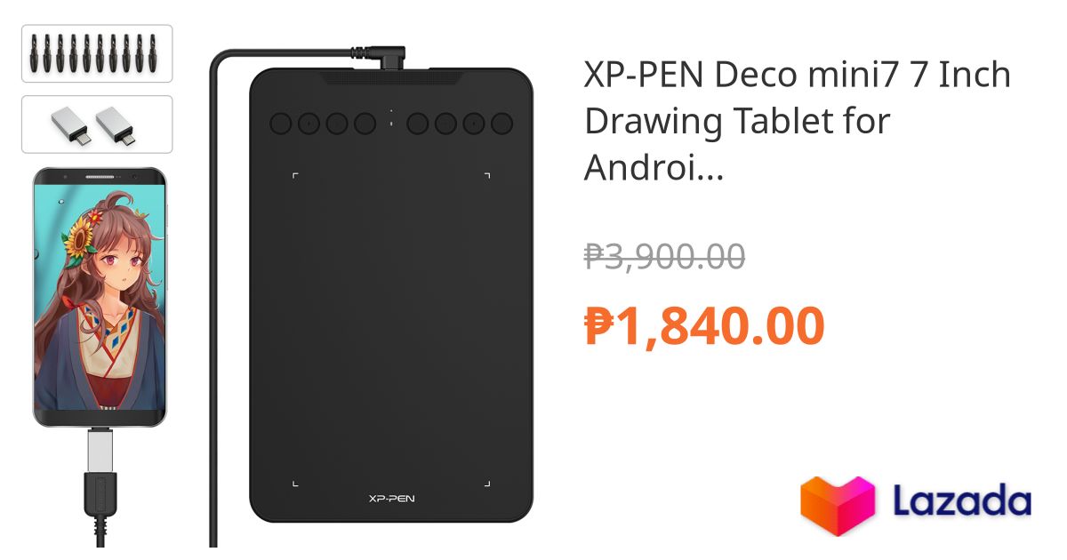 XP-PEN Deco mini7 7 Inch Drawing Tablet for Android Phone and Android ...