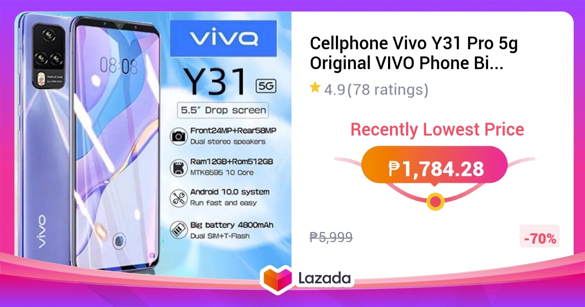 Cellphone Vivo Y31 Pro 5g Original VIVO Phone Big Sale 2023 VIVO Smart ...