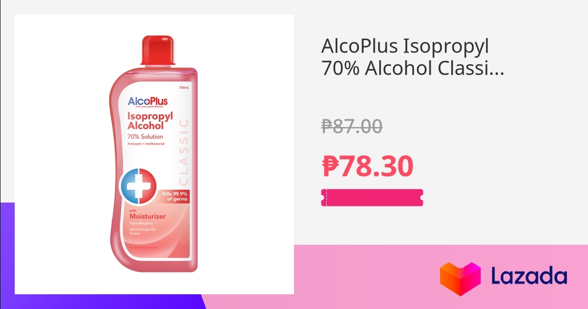 AlcoPlus Isopropyl 70% Alcohol Classic with Moisturizer 500ml