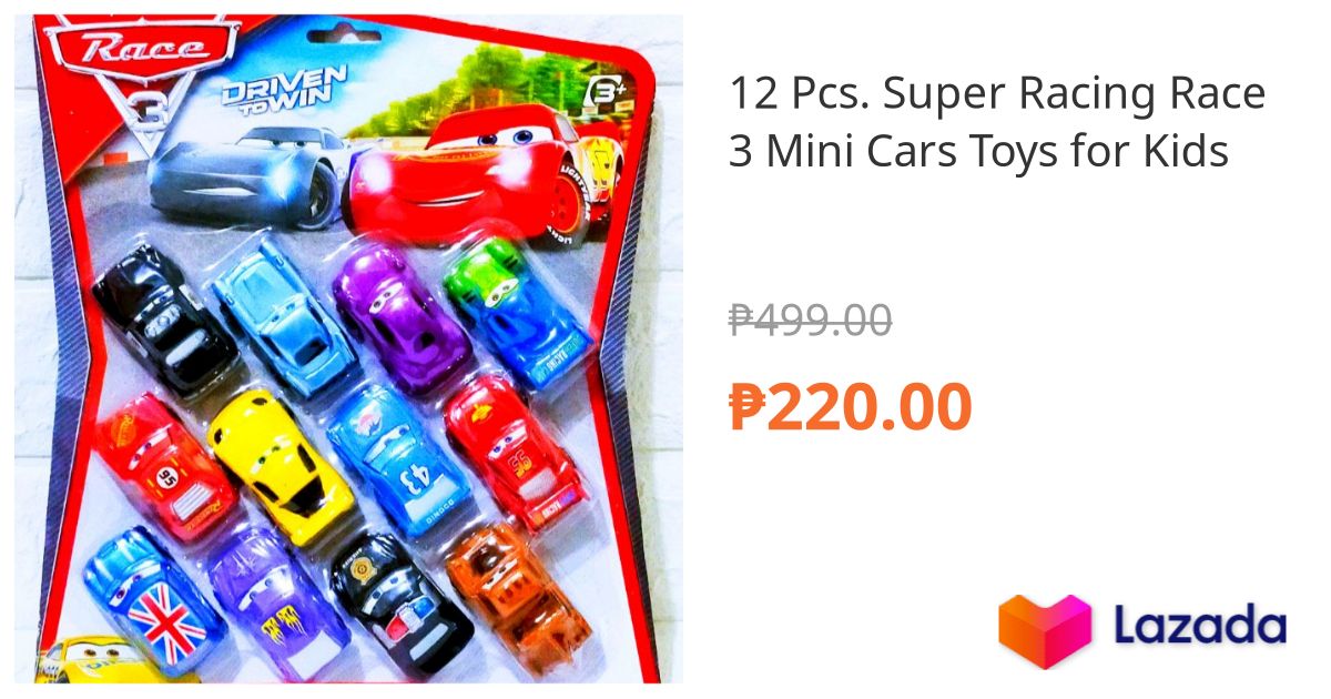 12 Pcs. Super Racing Race 3 Mini Cars Toys for Kids