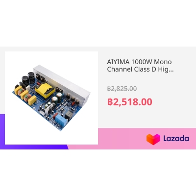 AIYIMA 1000W Mono Channel Class D เครื่องขยายเสียงดิจิตอลกำลังสูงพร้อม Switching Power Supply ...