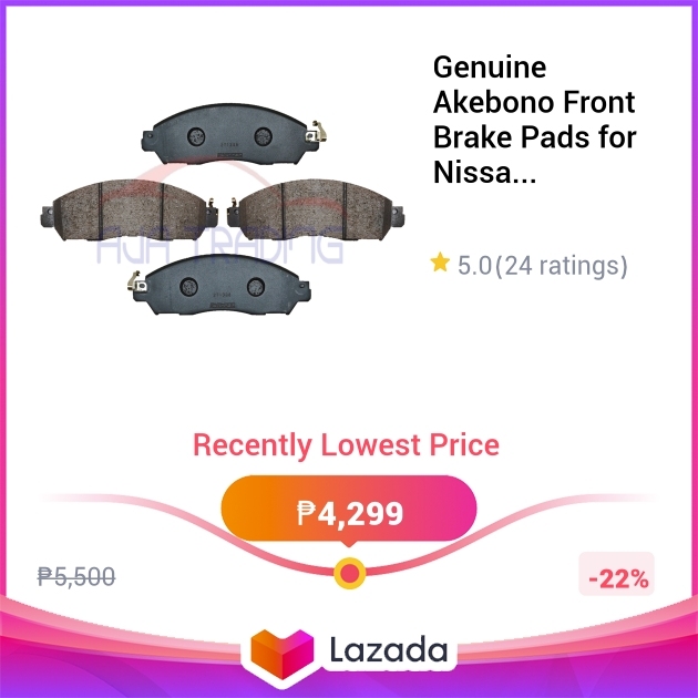 Genuine Akebono Front Brake Pads for Nissan Navara NP300 D23 (2015-2021 ...