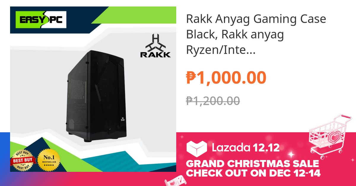Rakk Anyag Gaming Case Black, Rakk anyag Ryzen/Intel Desktop Casing ...