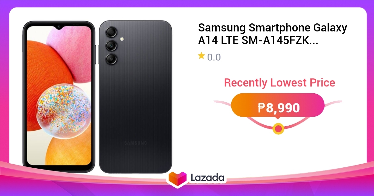 Samsung Smartphone Galaxy A14 LTE SM-A145FZKV 4GB+128GB (Black)