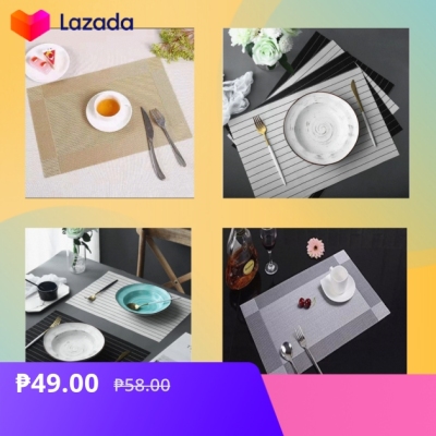 CLASSY MODERN RECTANGLE PLACEMAT DESIGN NO. 2 BLACK GRAY GREY SILVER GOLD