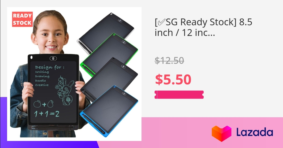 [ SG Ready Stock] 8.5 inch / 12 inch LCD Pad Writing Tablet For kids ...