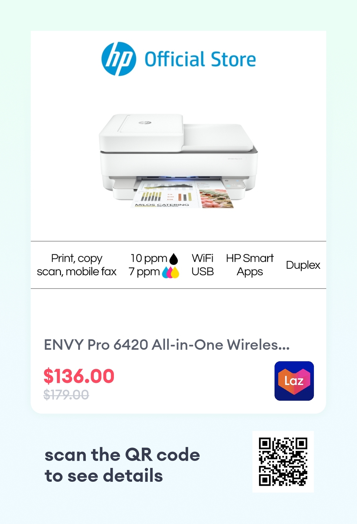 ENVY Pro 6420 All-in-One Wireless Color Inkjet Printer - Print, Copy ...