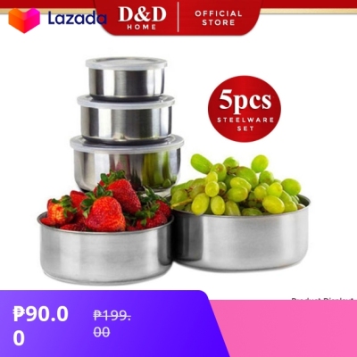 D&D Home | 5pcs Protect Fresh Box Stainless Steel Food Keeping Box Set