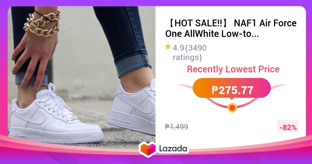 【HOT SALE!!】 NAF1 Air Force One AllWhite Low-top Sneakers for Women's