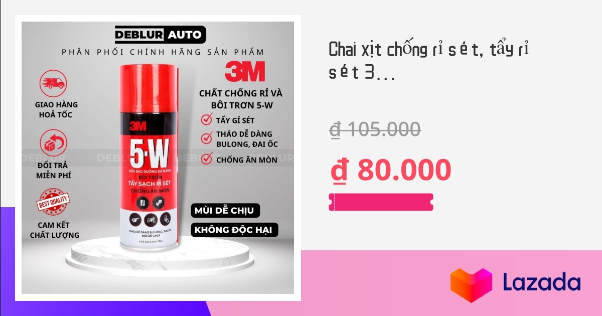 Chai xịt chống rỉ sét, tẩy rỉ sét 3M 5W; dung dịch tẩy rửa bôi trơn ...