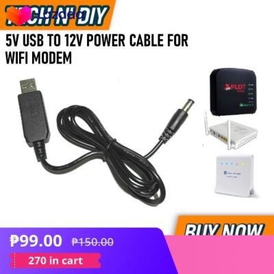 5V to 12V DC USB Boost Power Cable for Wifi Modem and Router compatible ...