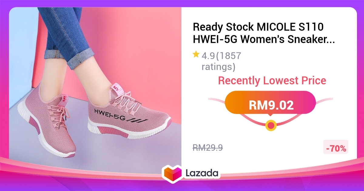 Ready Stock MICOLE S110 HWEI-5G Women's Sneakers Outdoor Sport's Shoes ...