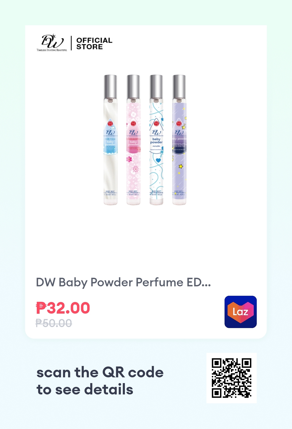 DW Baby Powder Perfume EDP Fragrance 35ml