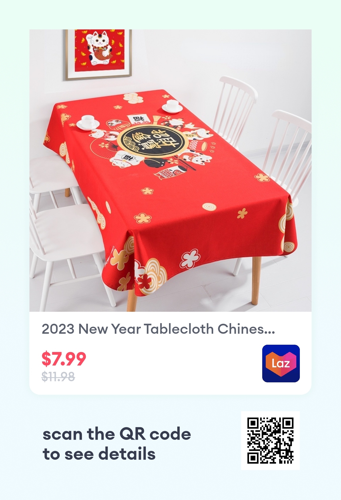 2023 New Year Tablecloth Chinese Festive Waterproof and Oil Proof ...