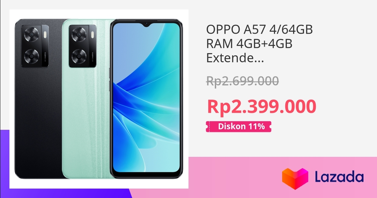 OPPO A57 4/64GB RAM 4GB+4GB Extended ROM 64GB 33W SUPERVOOC OPPO A16 3 ...