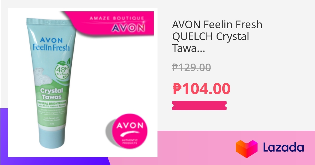 AVON Feelin Fresh QUELCH Crystal Tawas Deodorant Cream ( Natural ...