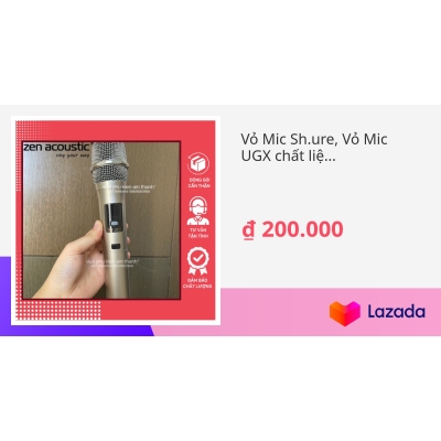 Vỏ Mic Sh.ure, Vỏ Mic UGX chất liệu thép mạ tĩnh điện, nước sơn đẹp ...