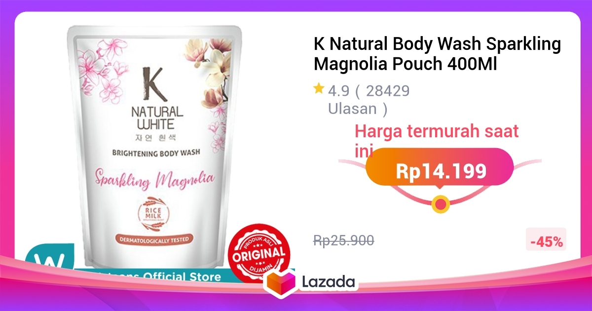 K Natural Body Wash Sparkling Magnolia Pouch 400Ml