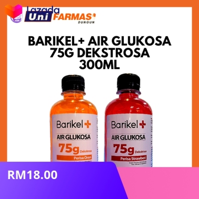 BARIKEL+ Air Glukosa 75g Dekstrosa (Perisa Oren/Strawberi) 300mL [Air ...