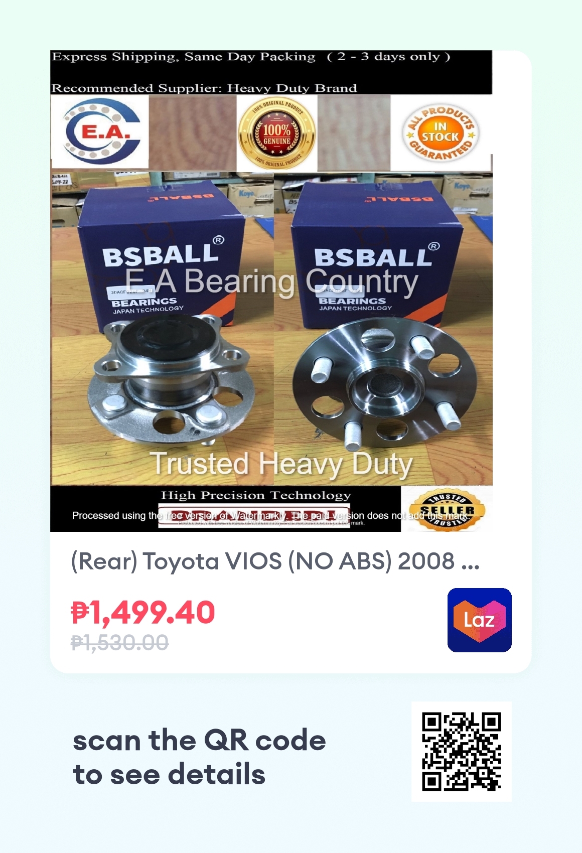 (Rear) Toyota VIOS (NO ABS) 2008 - 2016 Toyota Vios Rear Bearing Vios ...