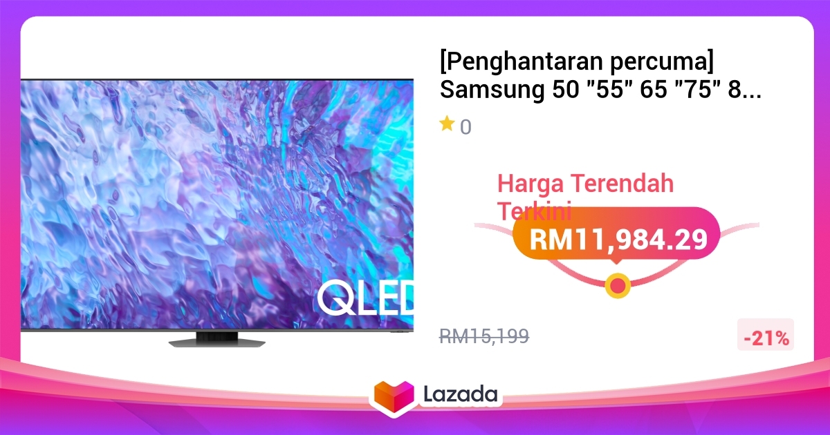 [Penghantaran percuma] Samsung 50 "55" 65 "75" 85 "98" Q80C QLED 4K Smart TV langsung Array ...