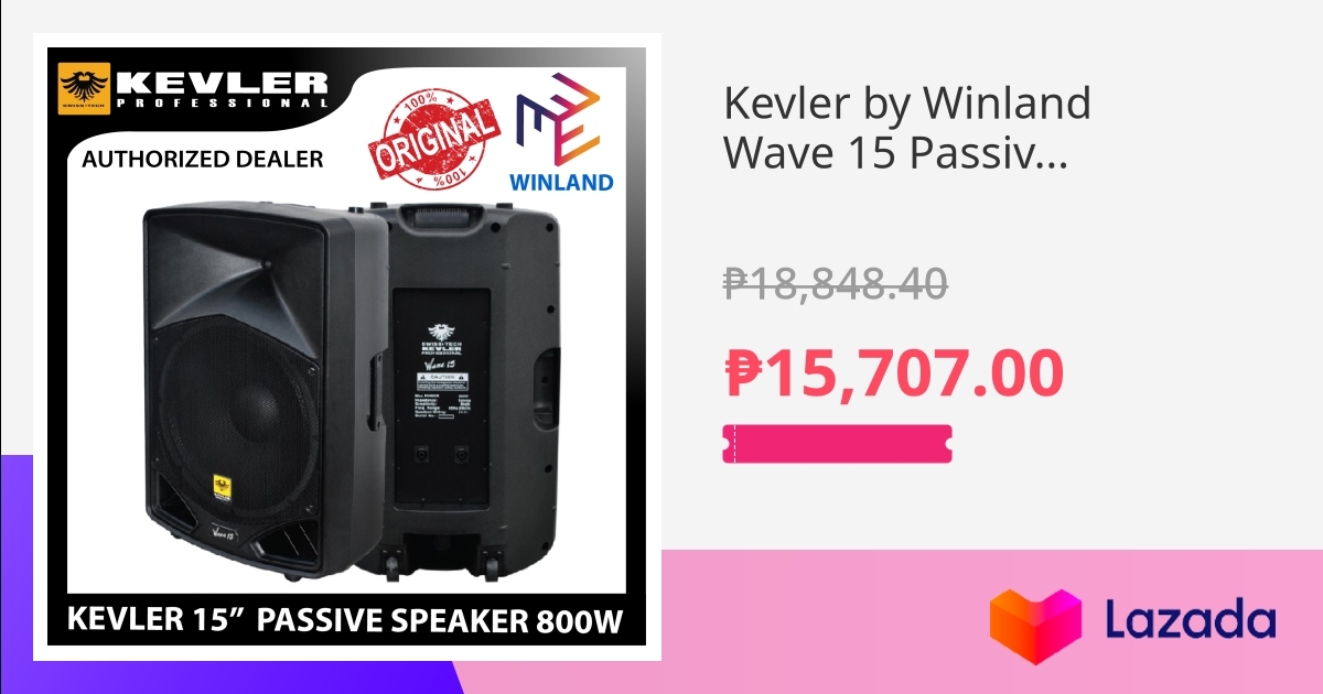 Kevler by Winland Wave 15 Passive Speaker Sound Audio 15 800W each ...