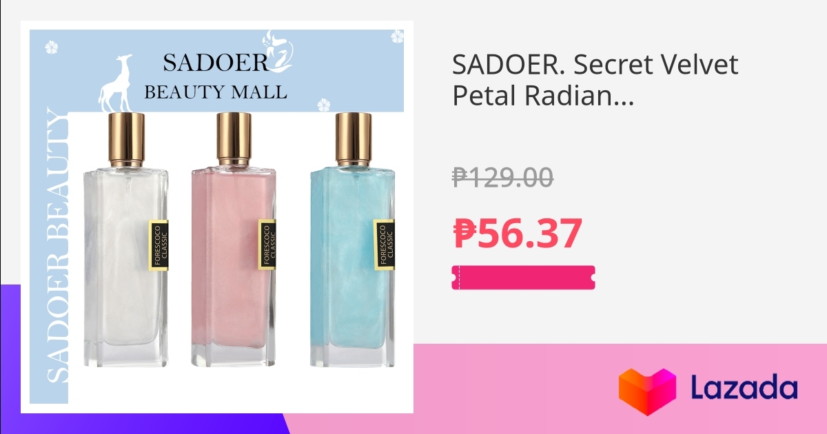 SADOER. Secret Velvet Petal Radiant Perfume 50ml Original Colorful Shimmer Body Mist Perfume For ...