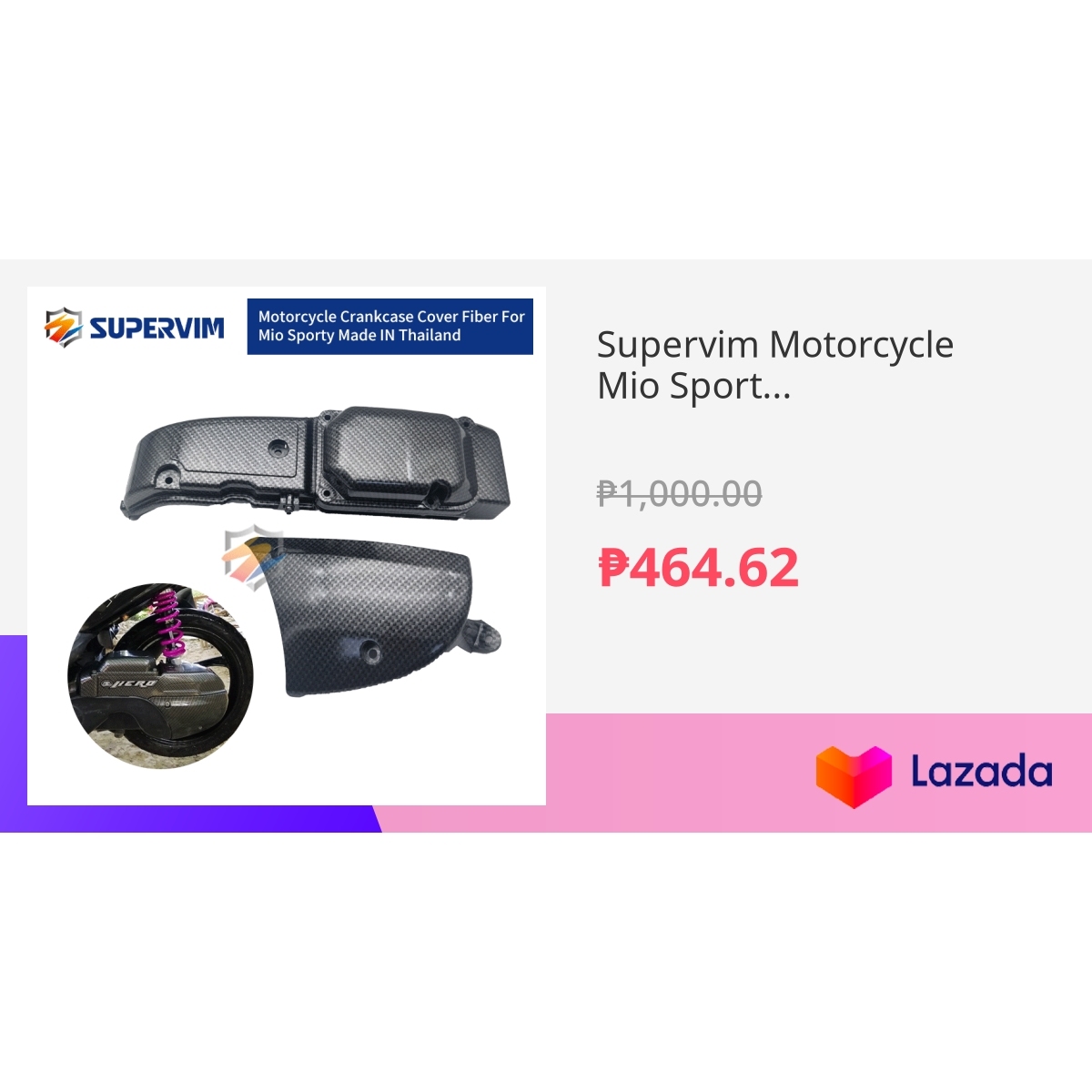 Supervim Motorcycle Mio Sporty Crankcase Cover Fiber carbon