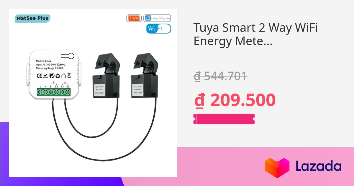 Tuya Smart 2 Way WiFi Energy Meter Bidirection 1/2 Channel with Clamp App Monitor Solar Produced ...