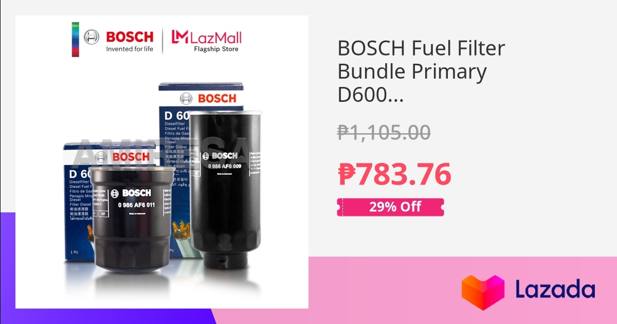 BOSCH Fuel Filter Bundle Primary D6009 (FC-235 / FC-1807) & Secondary D6011 (FC-234 / FC-1806 ...