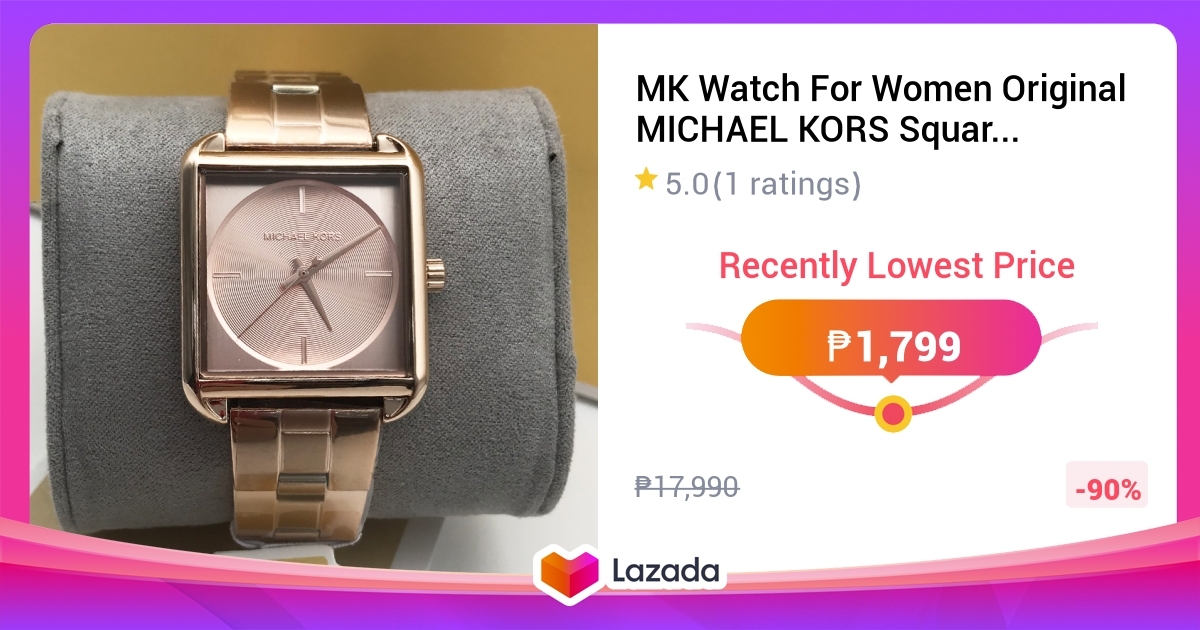 MK Watch For Women Original MICHAEL KORS Square Watch For Girl Original ...