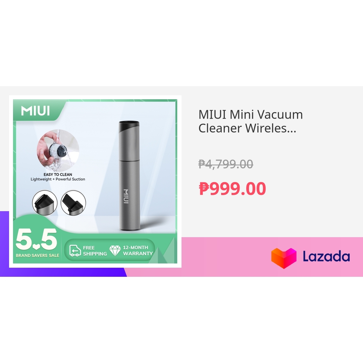 MIUI Mini Vacuum Cleaner Wireless Handheld Vacuum Cordless USB ...