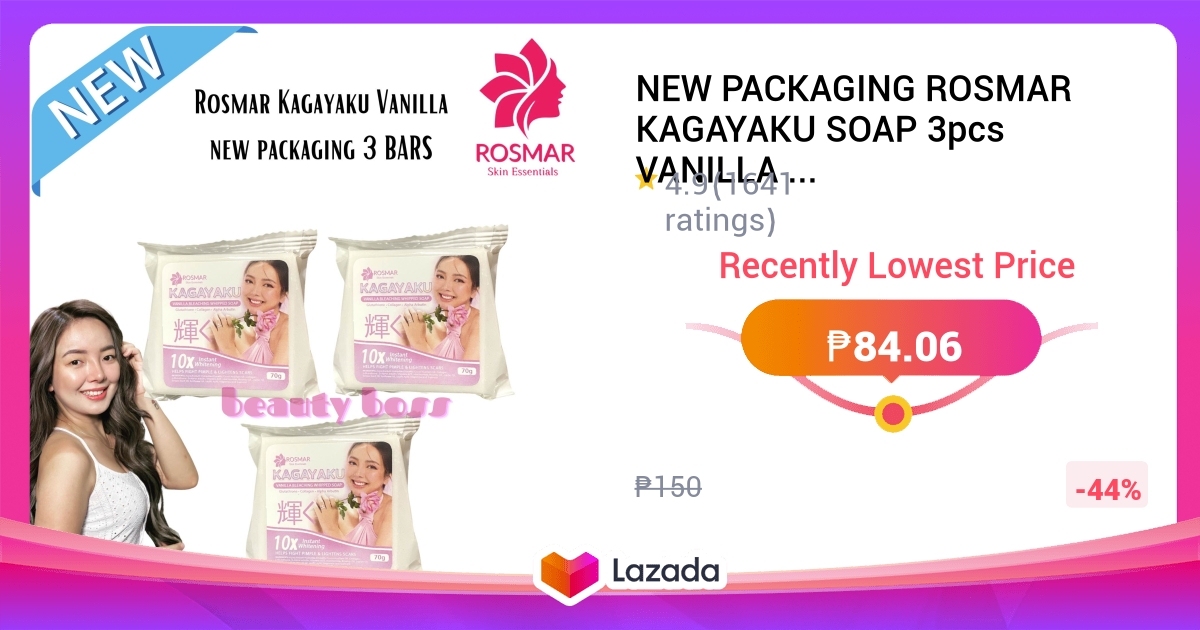 NEW PACKAGING ROSMAR KAGAYAKU SOAP 3pcs VANILLA | CITRUS | BUBBLE GUM ...