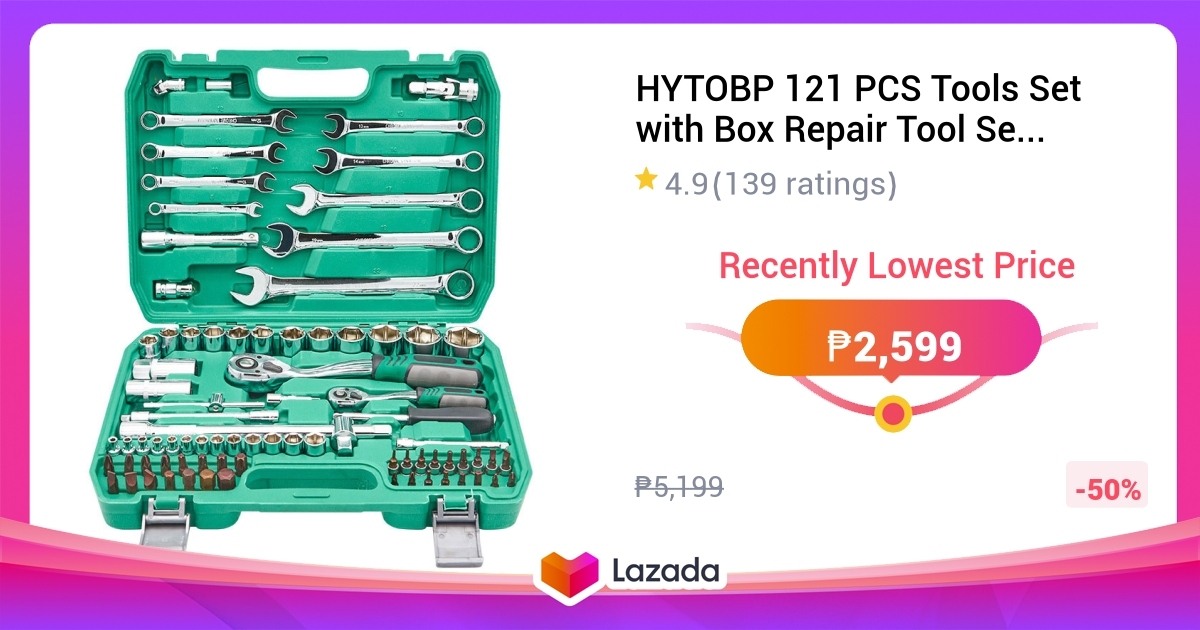 HYTOBP 121 PCS Tools Set with Box Repair Tool Set Socket Wrench Set ...