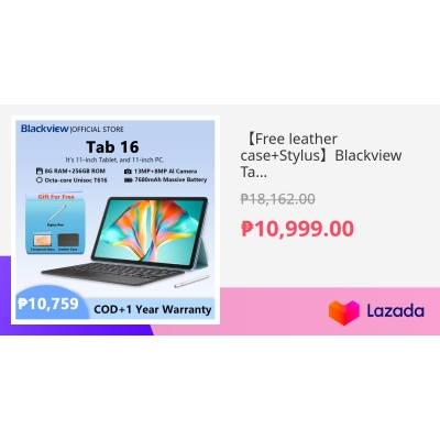 【Free leather case+Stylus】Blackview Tab 16 Tablet 11'' 2K FHD+ Display ...