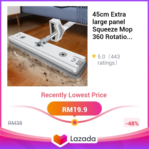 45cm Extra large panel Squeeze Mop 360 Rotation Fold mop Spinning Mop ...