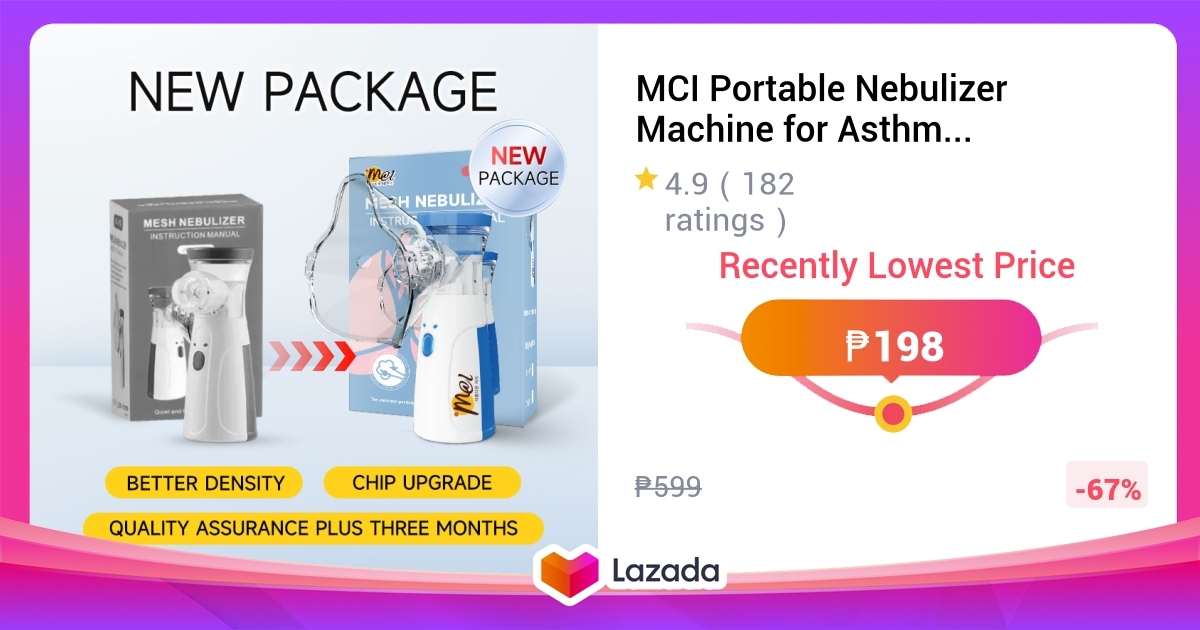MCI Portable Nebulizer Machine for Asthma Ultrasonic Nebulizer Mesh ...