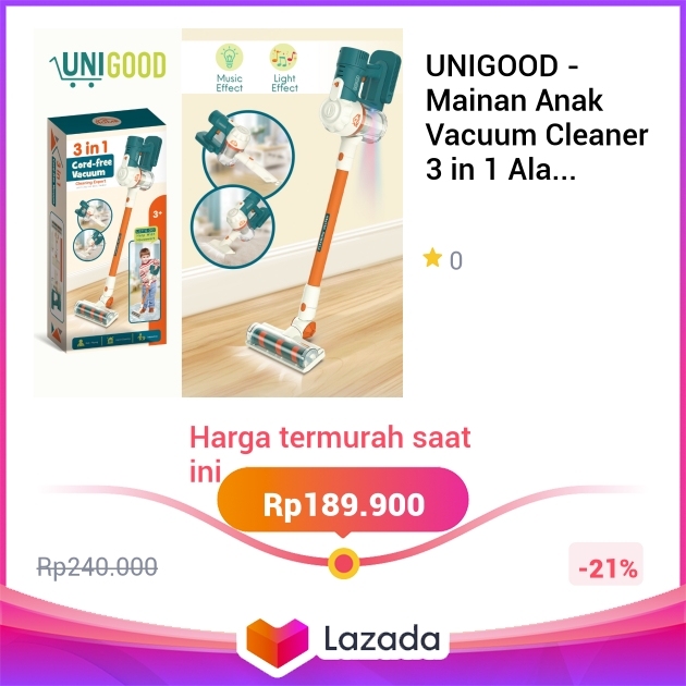 UNIGOOD - Mainan Anak Vacuum Cleaner 3 in 1 Alat Penghisap Debu Elektrik