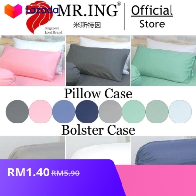 Mr.Ing Colorful Plain Cotton Pillow Case Cover Bolster Case Cover