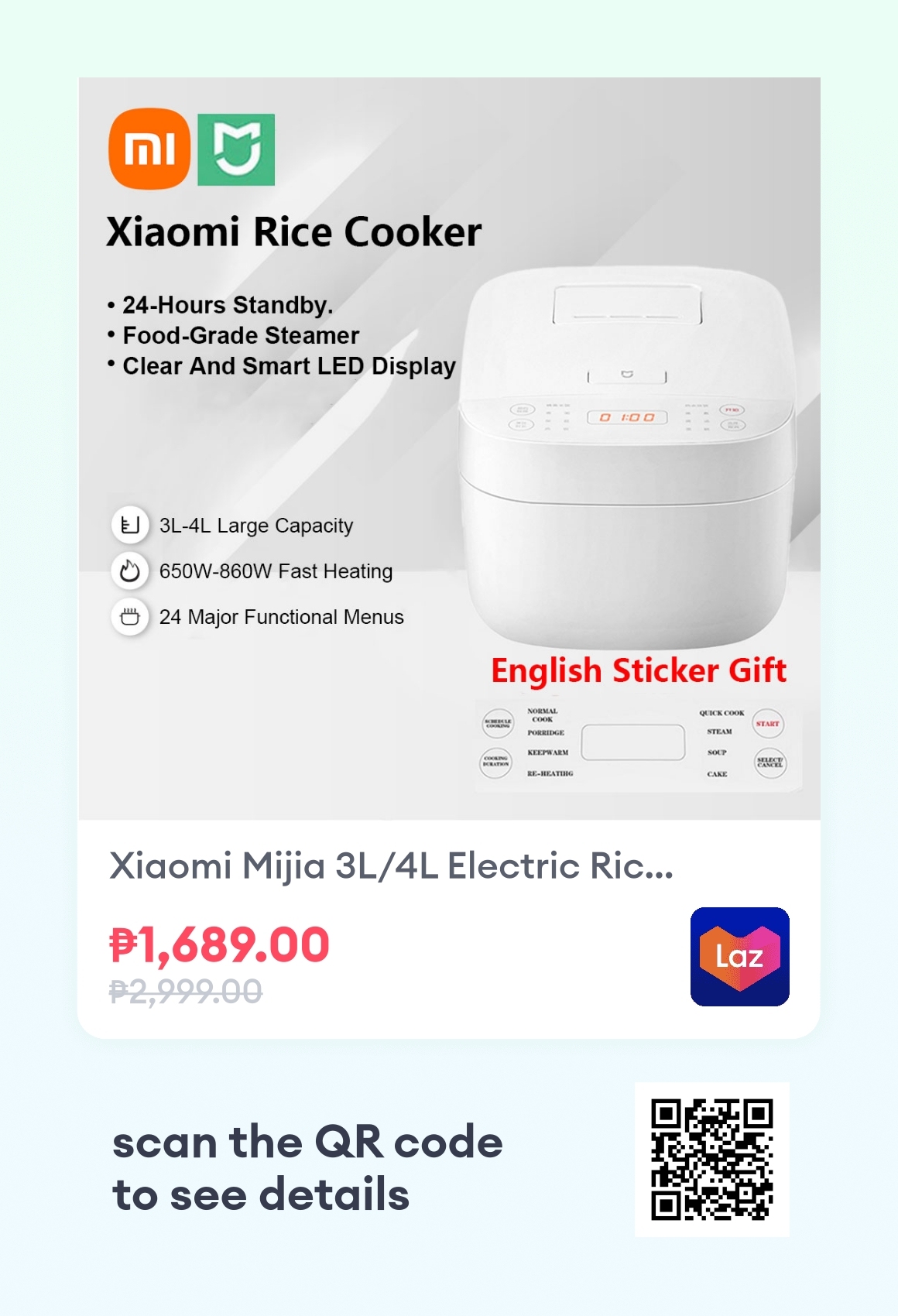 Xiaomi Mijia 3L/4L Electric Rice Cooker C1 Fully Automatic Xiaomi Smart ...