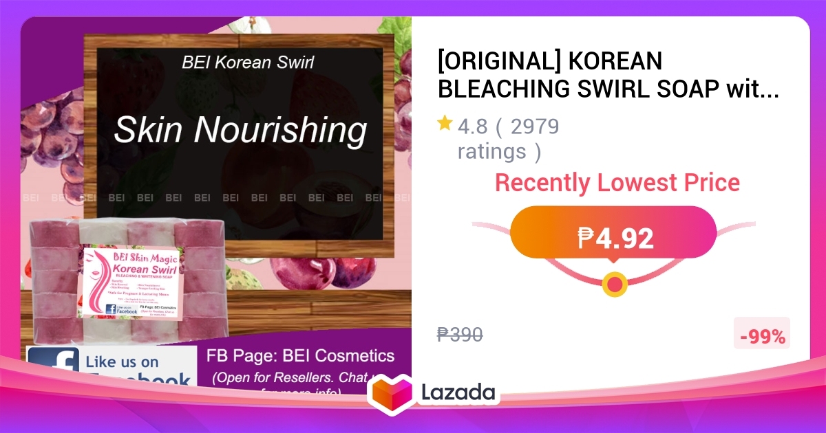 [ORIGINAL] KOREAN BLEACHING SWIRL SOAP with Glutathione & Baking Soda ...