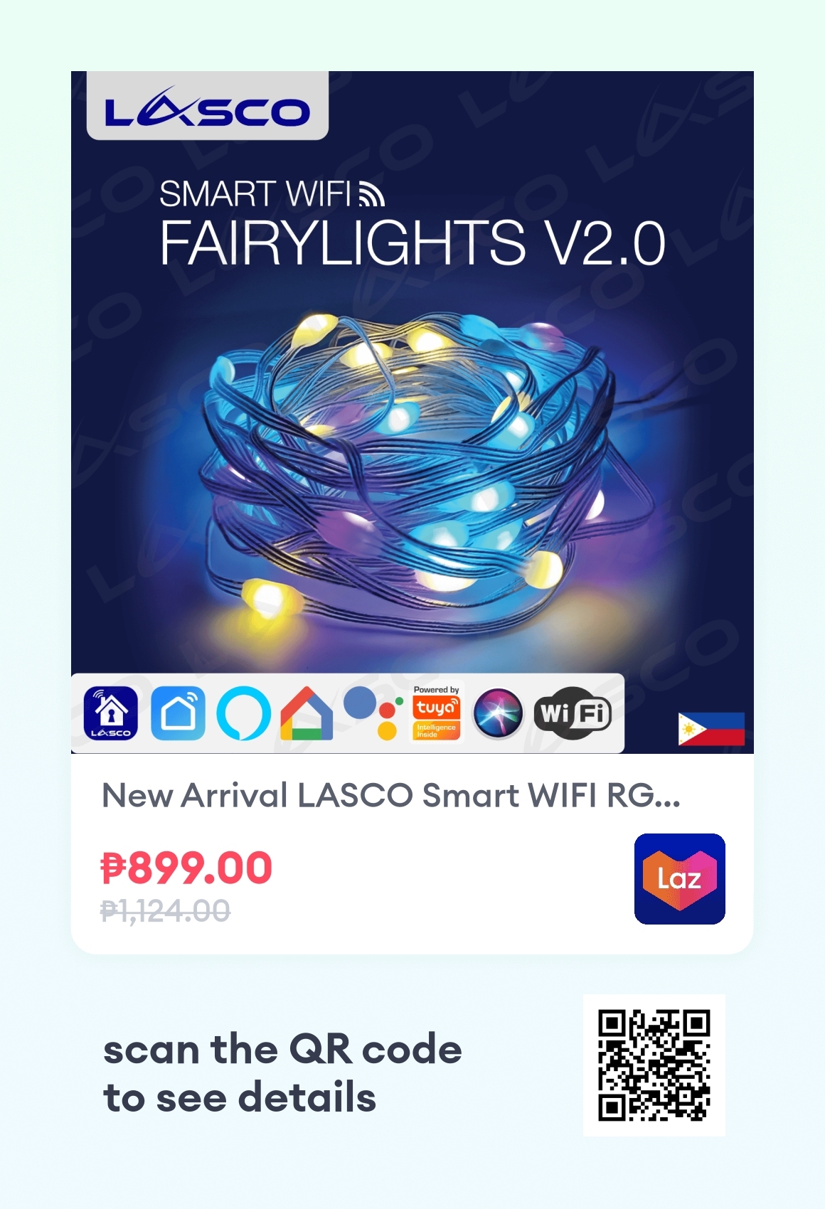 New Arrival LASCO Smart WIFI RGB LED Christmas Tree Light Fairy Lights ...