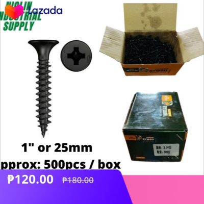 1 Box Drywall Black Screw 1 inch or 25mm ( Approx: 500pcs / box )