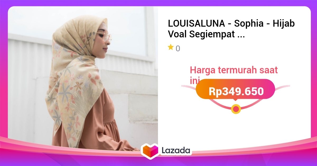 LOUISALUNA - Sophia - Hijab Voal Segiempat - Jilbab Wanita - Desert Sage