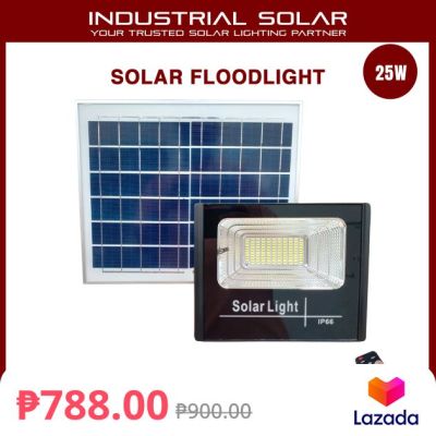 Industrial 25W LED Flood light Waterproof with Solar Panel + Remote