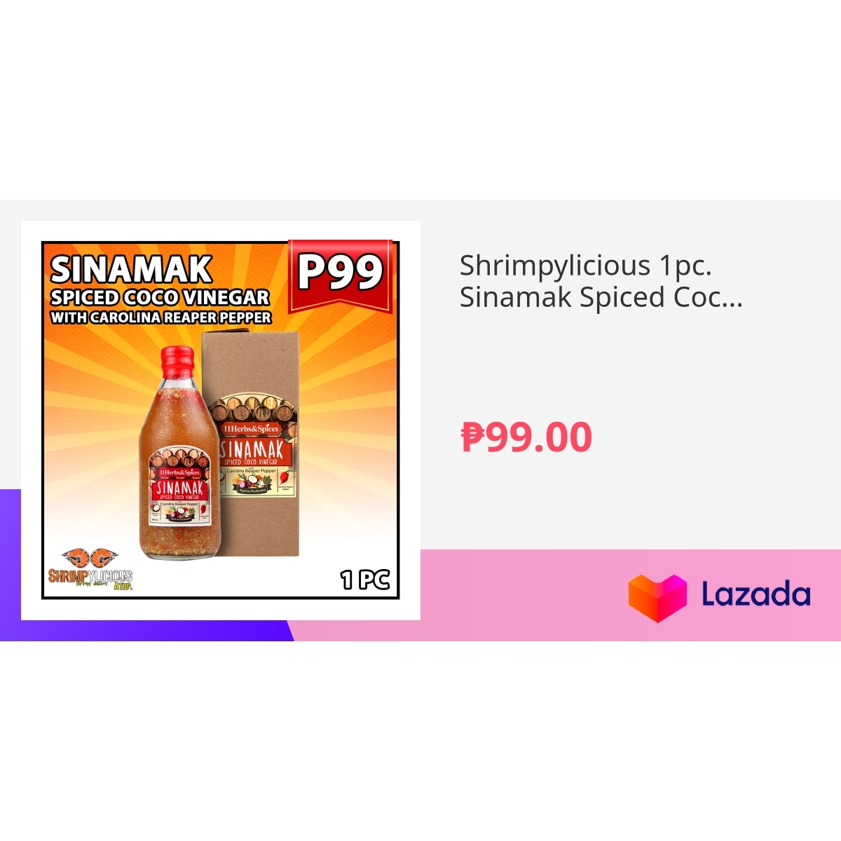 Shrimpylicious 1pc. Sinamak Spiced Coco Vinegar 350ml ( 11Herbs&Spices ...